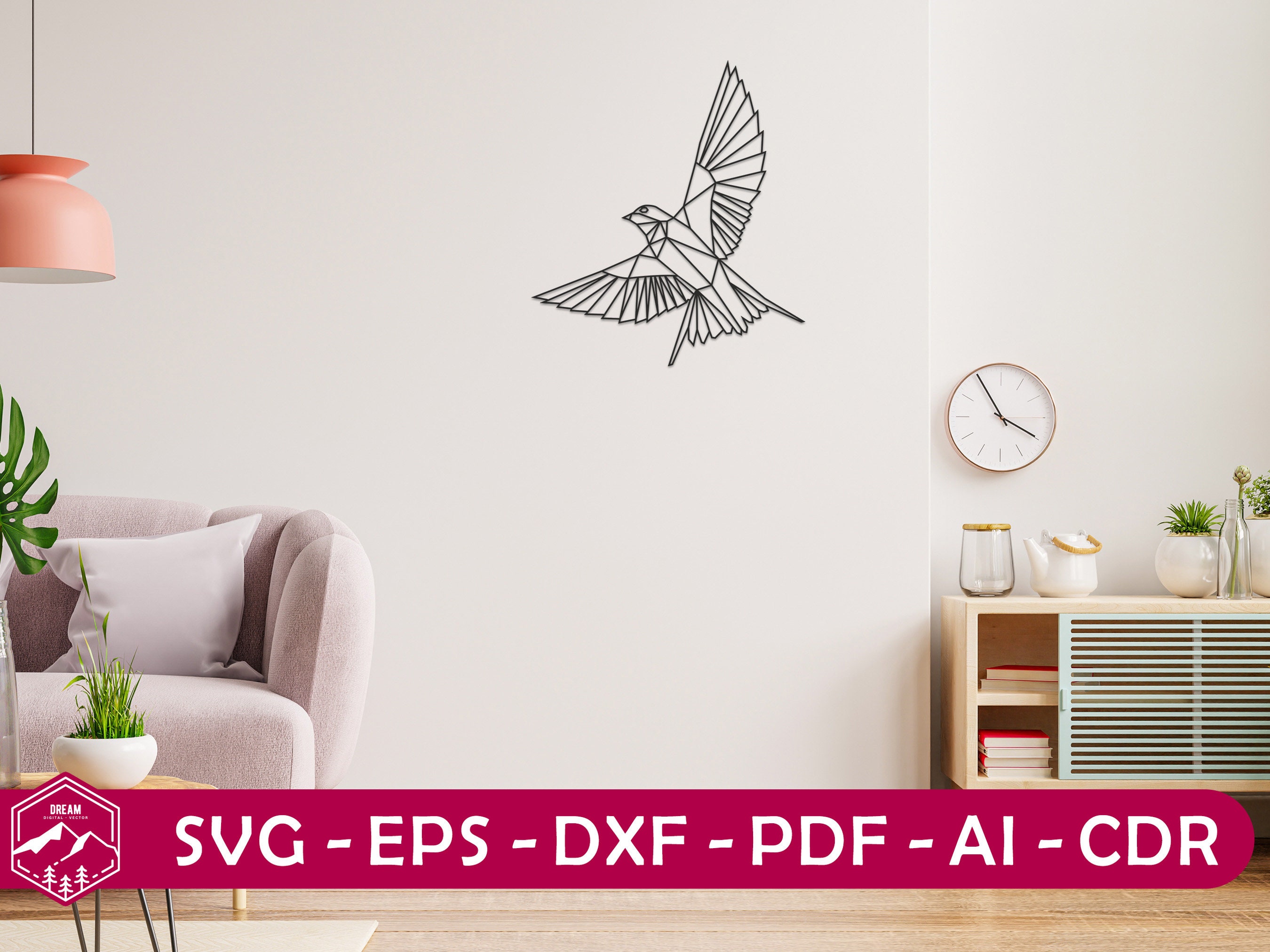 Birdie Digital Download File, Dxf, Eps,ai,pdf,svg Files Digital Wall ...
