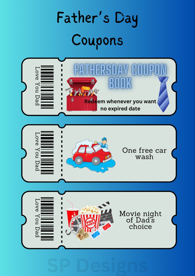 Fathers Day Coupon Book - Etsy