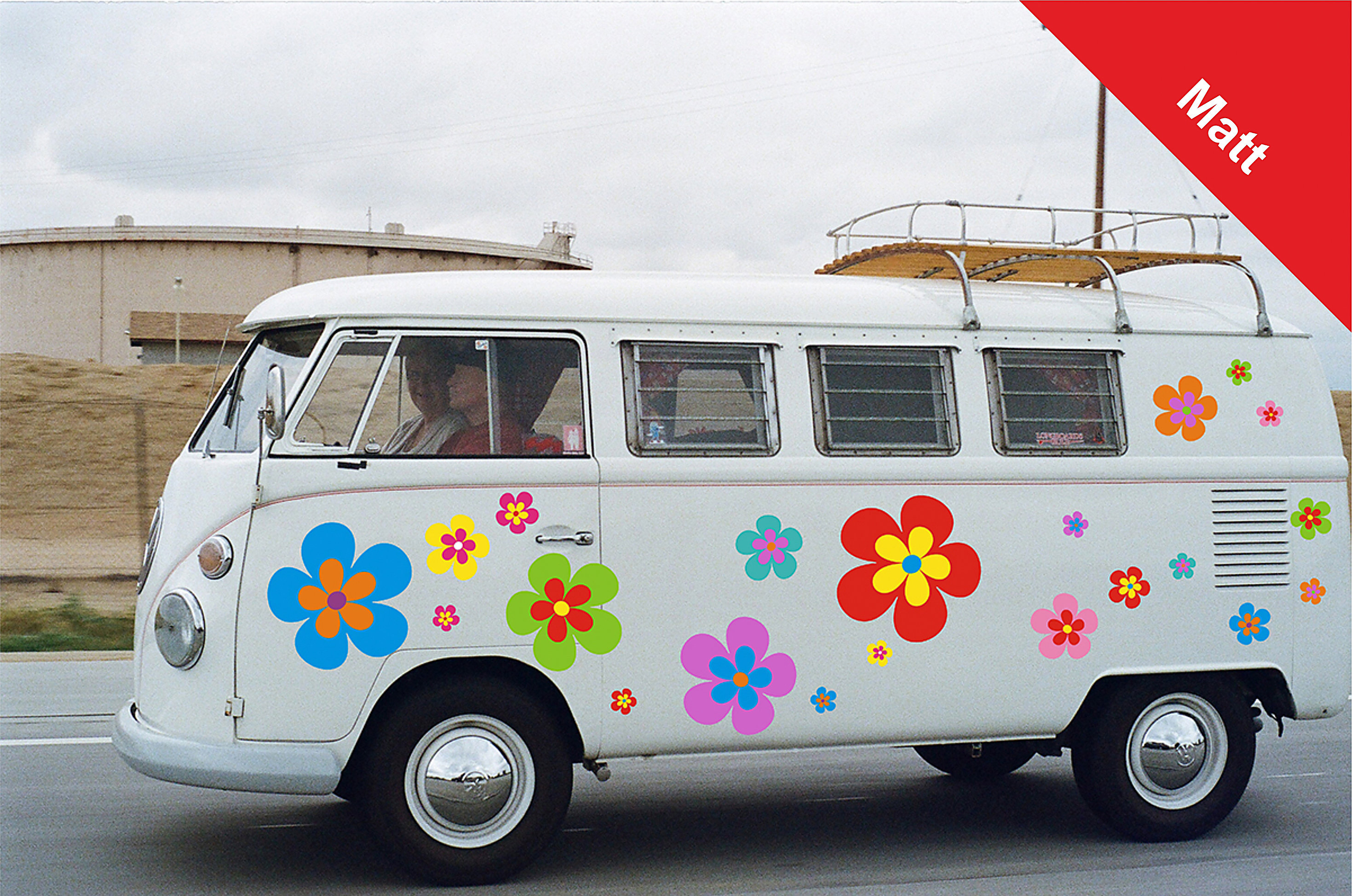 XL Hippie Flower Sticker, Car Sticker Hippie 030 - in a Classy Matt ...
