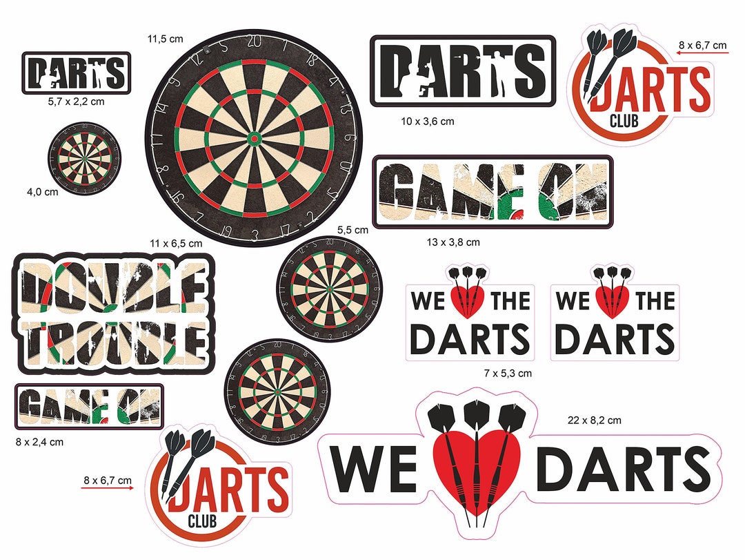 Darts Sticker Set Darts Sticker Set 14 Darts Stickers - Etsy