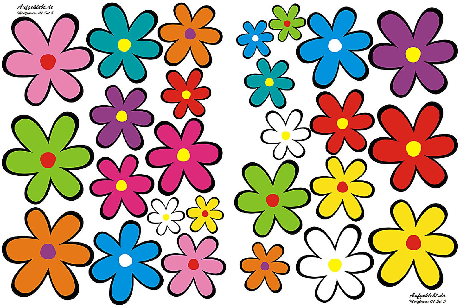 Hippie Flower Stickers, Car Stickers, Mini 01-set 5 - 26 Pieces ...