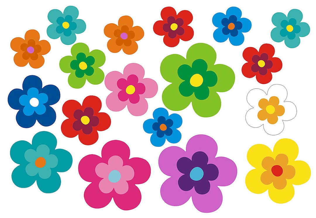 Hippie Flower Stickers, Car Stickers, Mini 15-set 5 - 26 Pieces ...