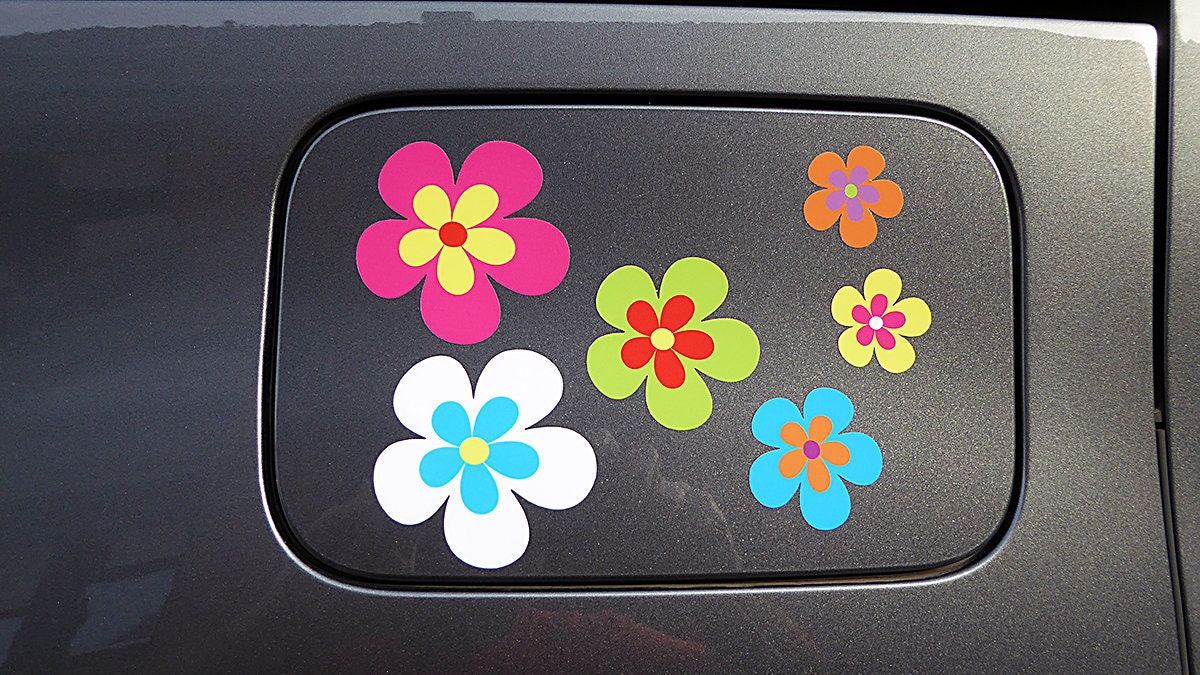 Hippie Flower Stickers Car Stickers Mini 08 Set of 5 26 - Etsy Australia
