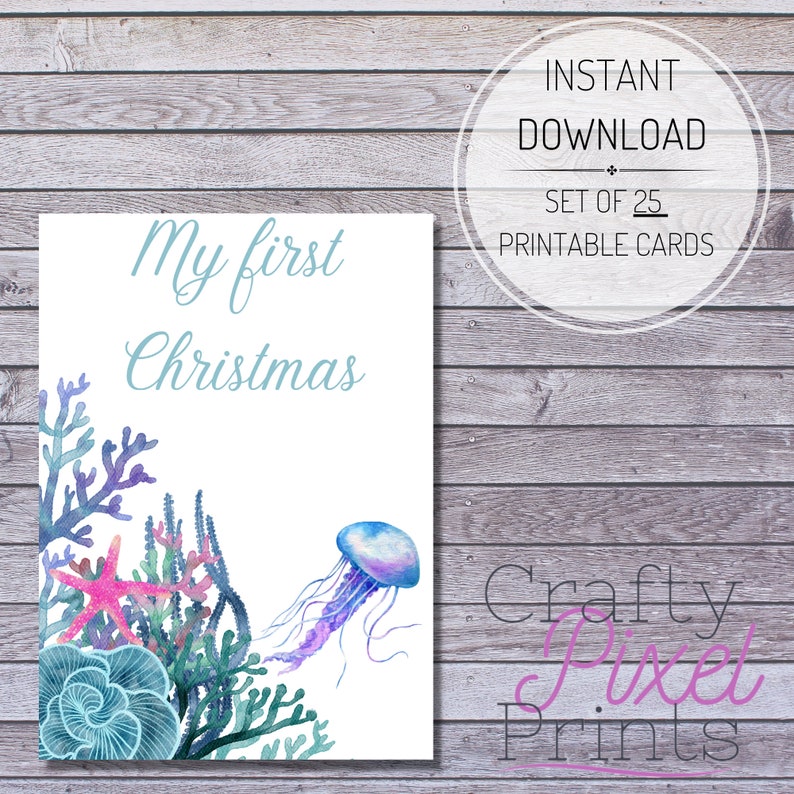 BABY MILESTONE CARDS, Under the Sea, Ocean Animals, Printable Milestone ...