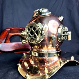 Elegant Copper and Brass Scuba Diving Helmet | Mini Scuba Diver Helmet ...