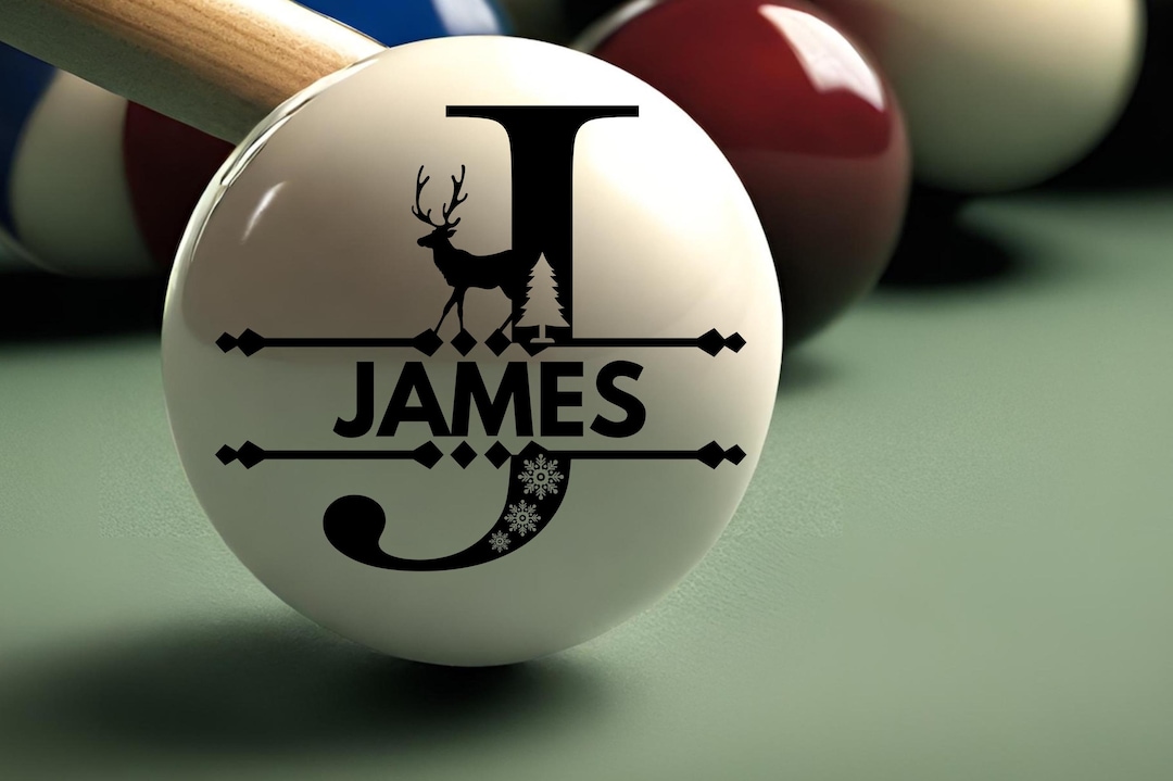 Personalized Cue Ball With Wooden Stand – Custom Laser Engraved ...