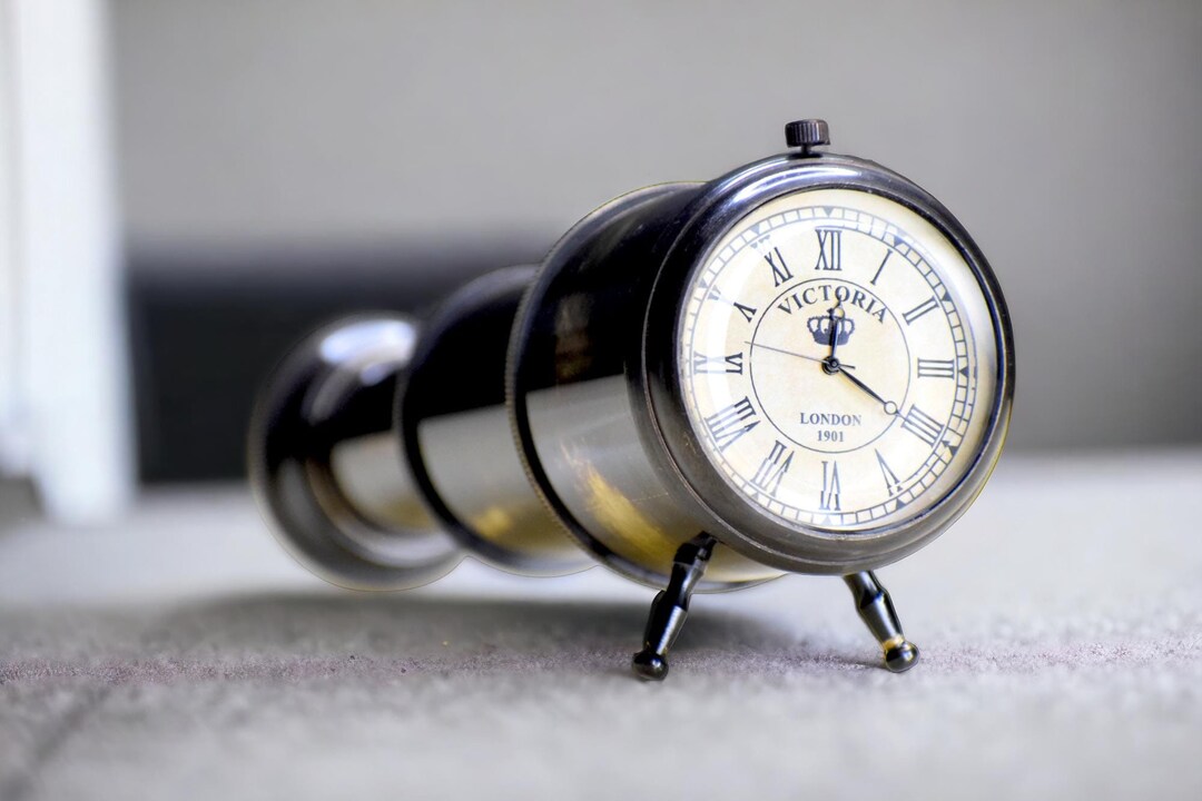 Modern Desk Clock, Table Clock, Table Decor, Office Decor Brass Desk ...