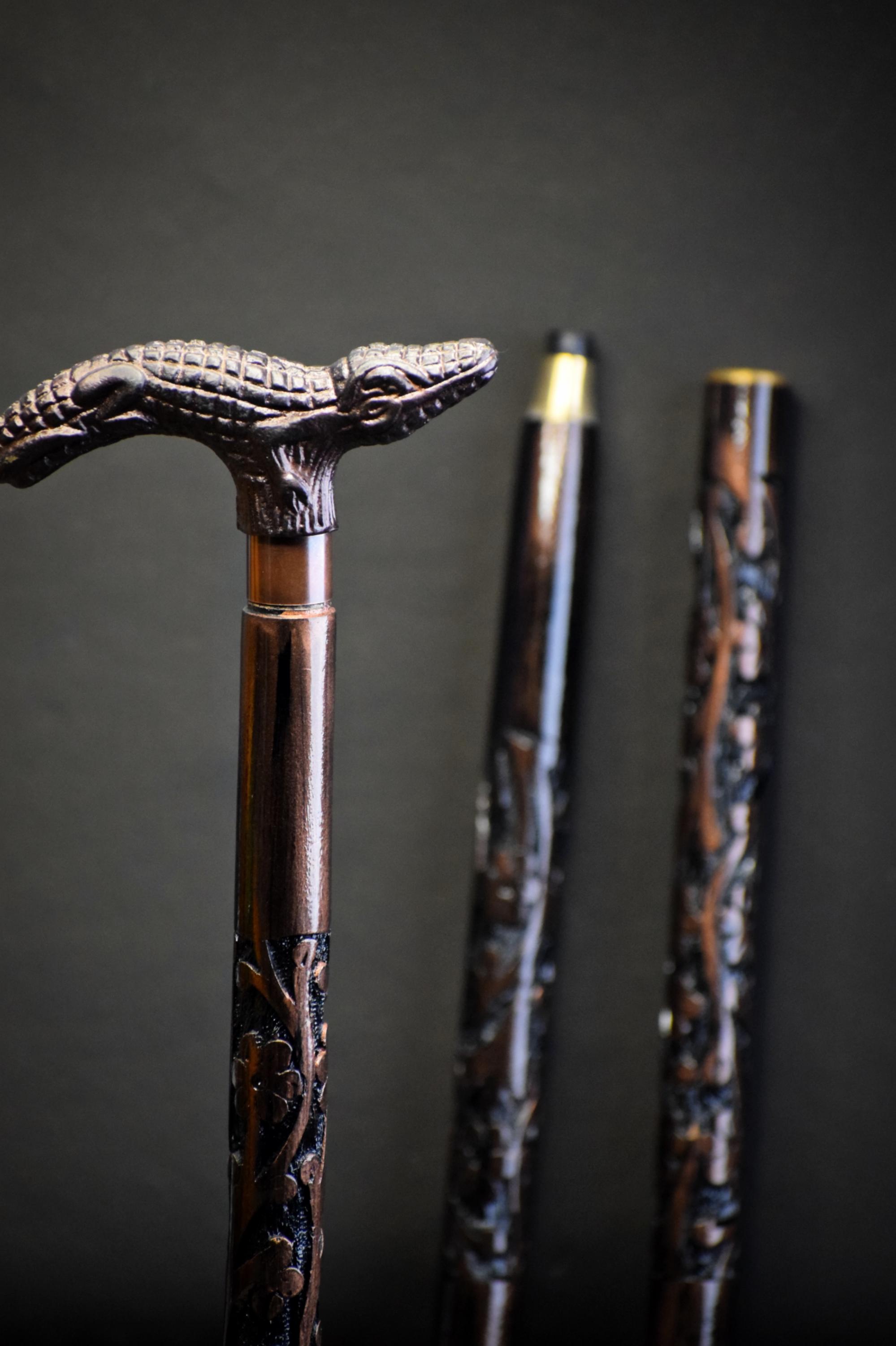 Personalized Crocodile Walking Stick | Unique Copper-finished Handmade ...