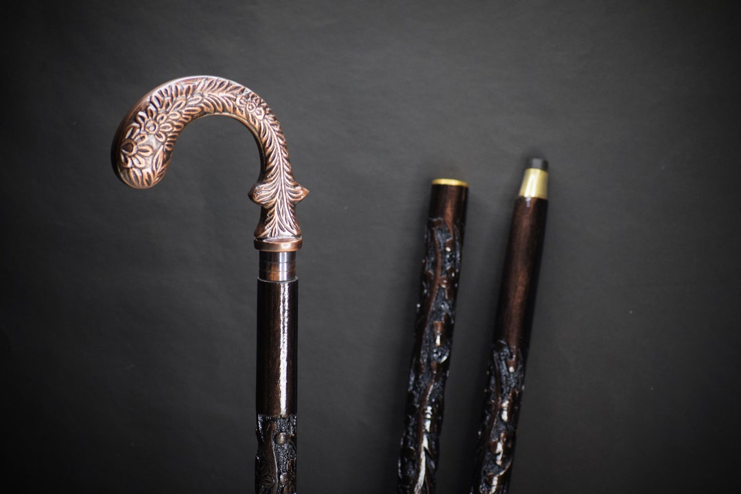 Personalized Engraving Walking Cane | Stick – Antique Copper Finish ...