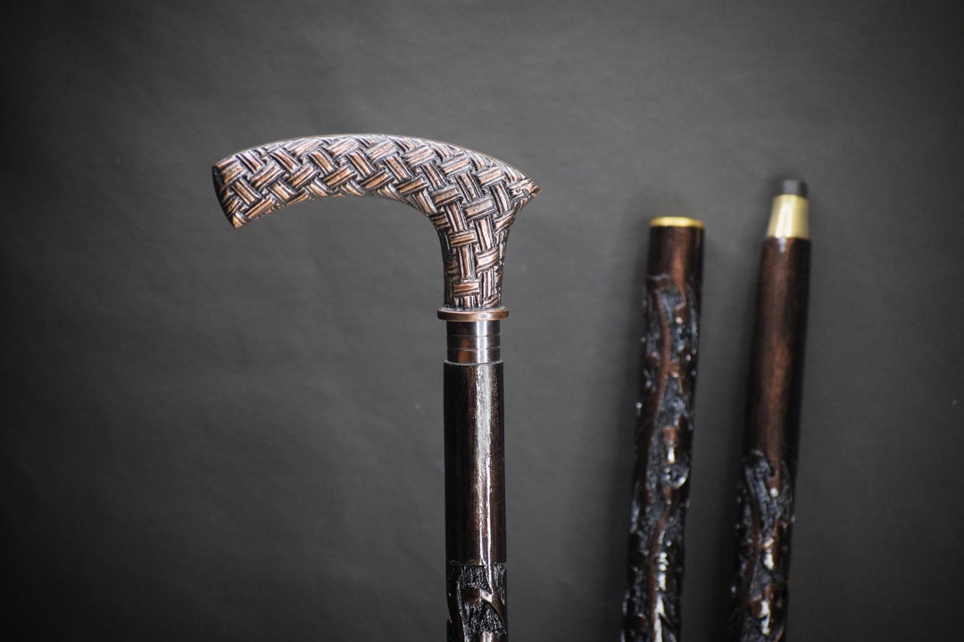 Personalized Braided Design Walking Cane | Stick – Antique Copper ...