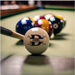 Personalized Cue Ball With Stand – Engraved Billiard Pool Cue Ball ...