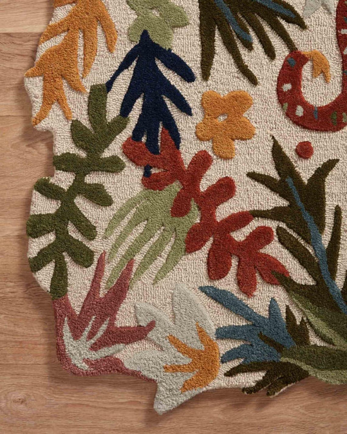 Floral Snake and Monkey Rug Eco-friendly Design, Animal Printed Rug for ...
