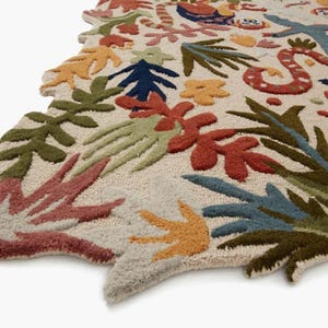 Floral Snake and Monkey Rug Eco-friendly Design, Animal Printed Rug for ...