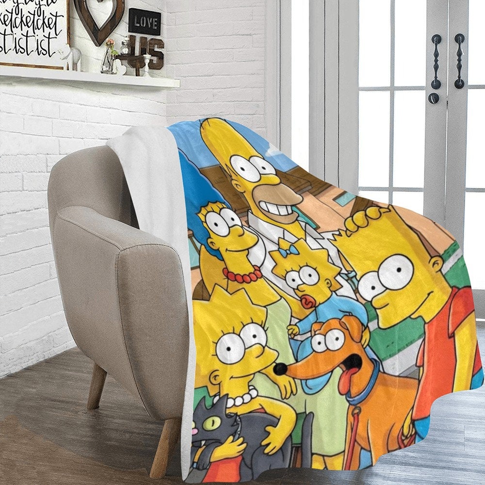 Simpsons Family Throw Blanket Gifts - Etsy