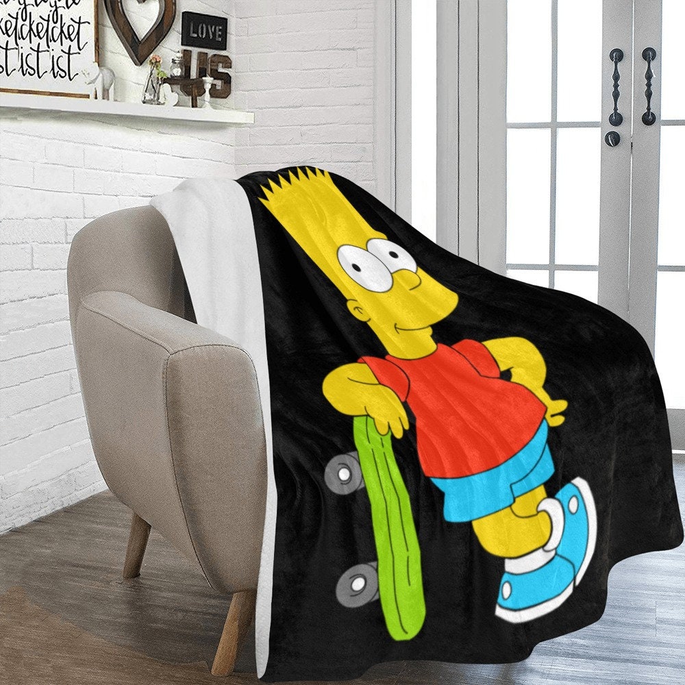 Bart Simpson Throw Blanket Gifts - Etsy
