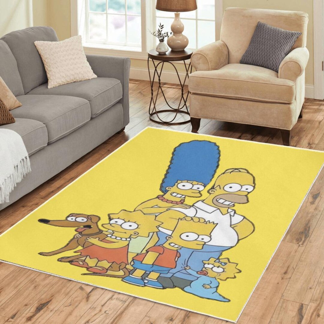 Simpsons Family Area Rug Birthday Mothers Fathers Day Gifts - Etsy