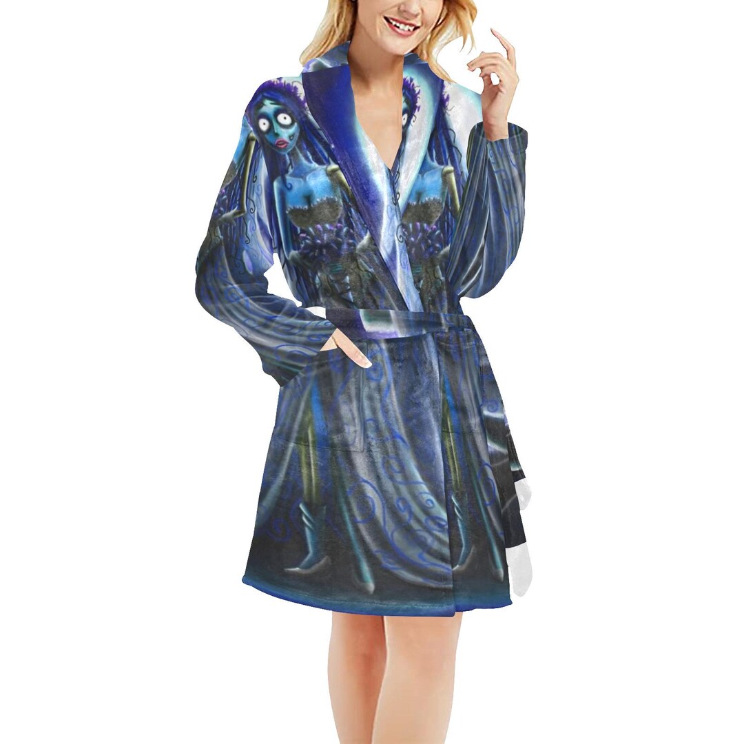 Gothic Corpse Bride Inspired Fleece Robe Womens Cozy Loungewear - Etsy