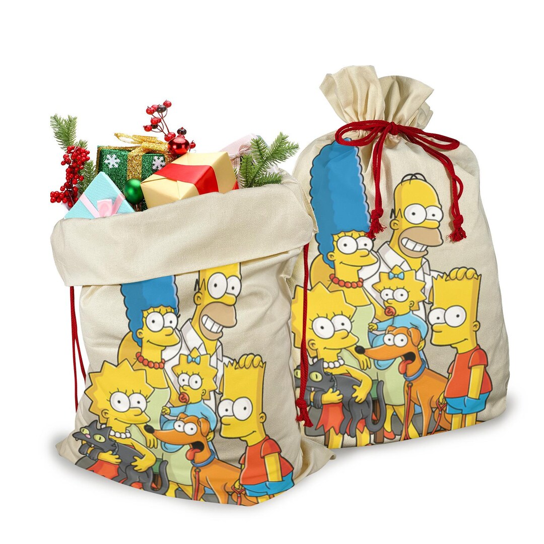 Simpsons Santa Claus Drawstring Bags Set Christmas Gifts - Etsy