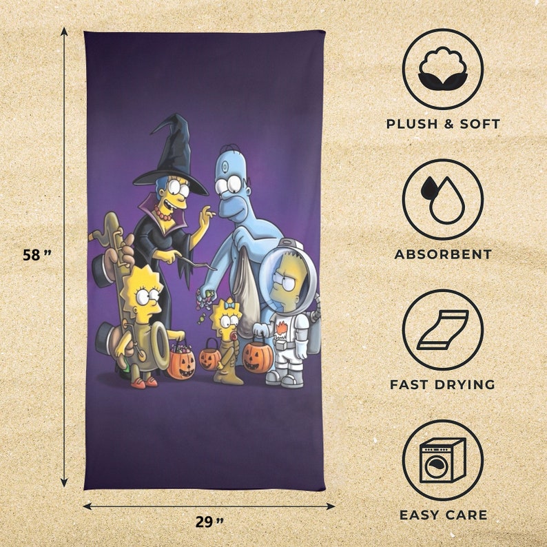 Simpsons Beach Towel Halloween - Etsy