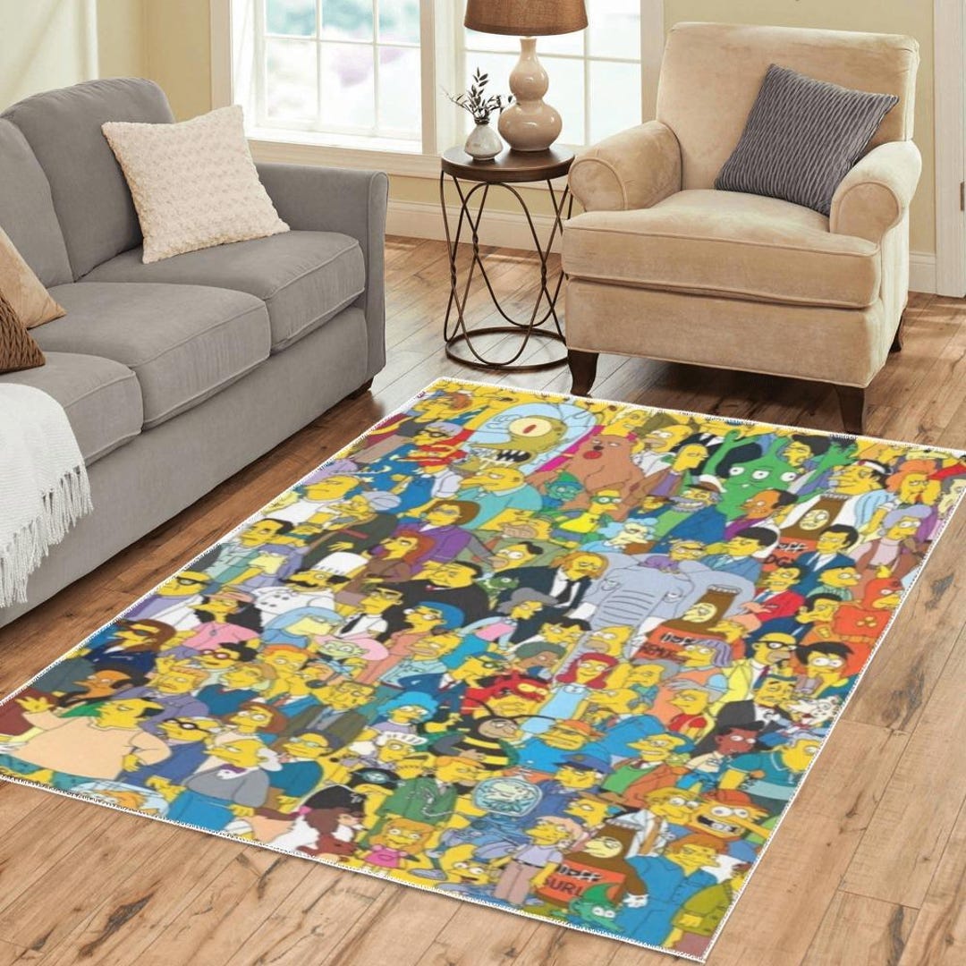 Simpsons Family Area Rug Birthday Mothers Fathers Day Gifts - Etsy