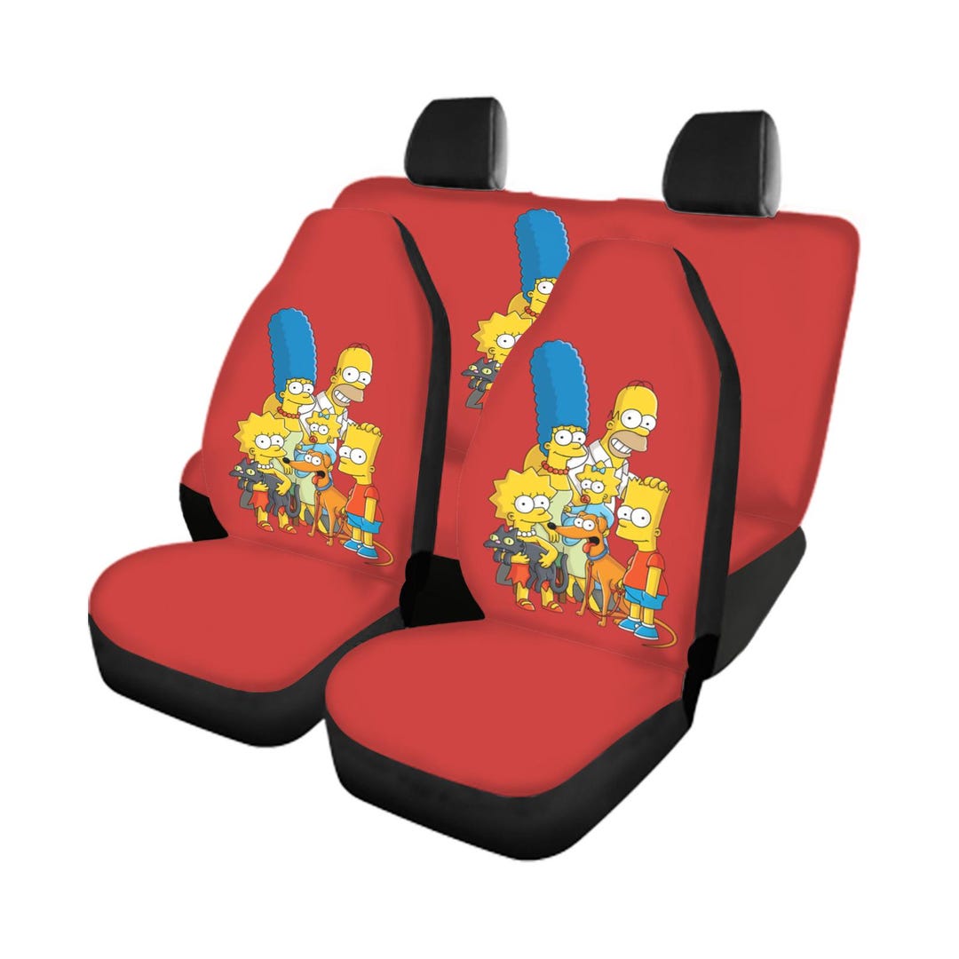 Simpsons Car Seat Covers Full Set | Front & Rear Universal Fit ...