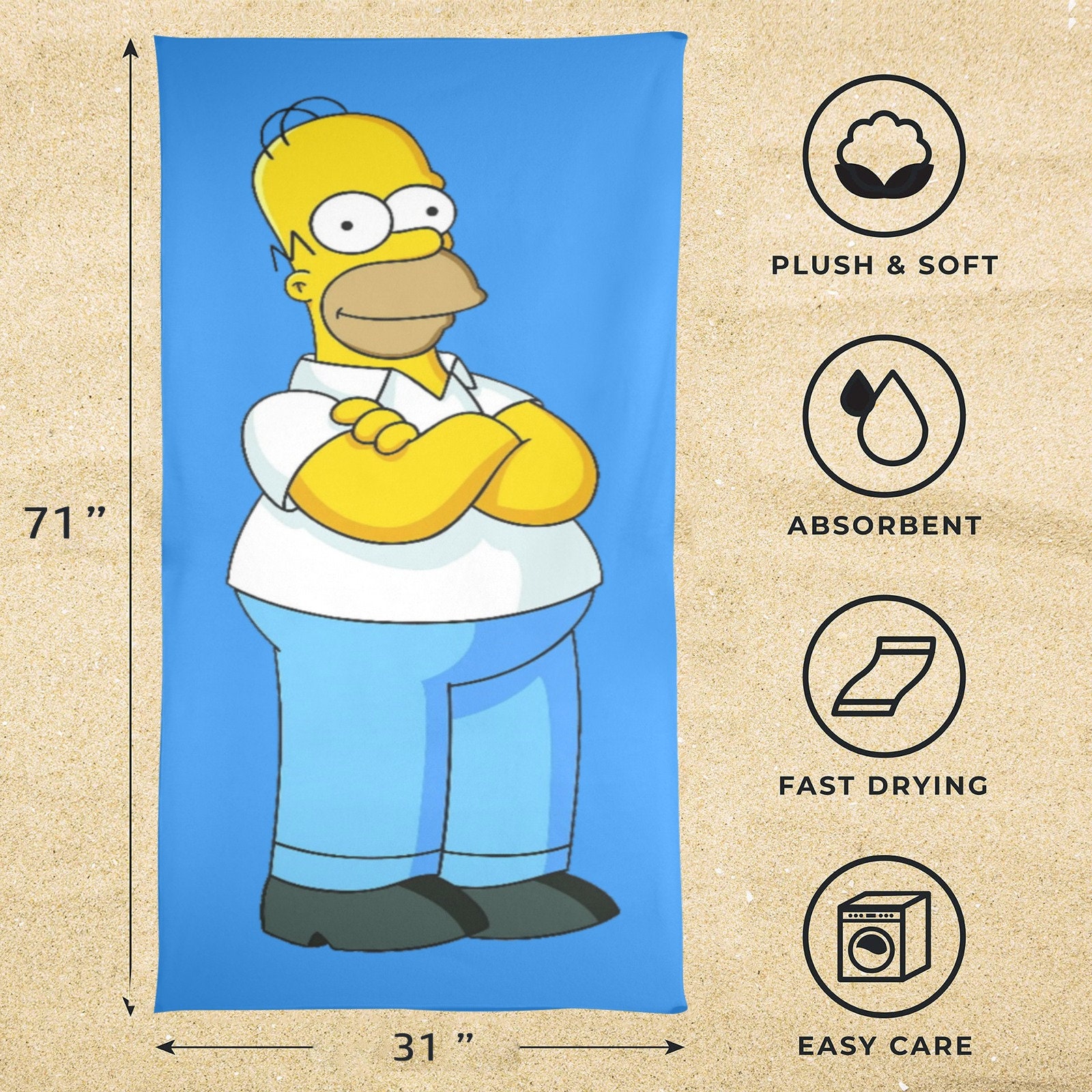 Bart Simpson Beach Towel - Etsy