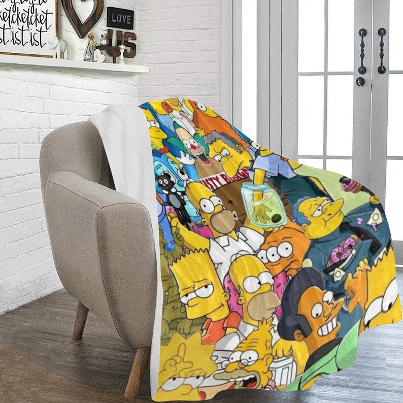 Simpsons Family Throw Blanket Gifts - Etsy