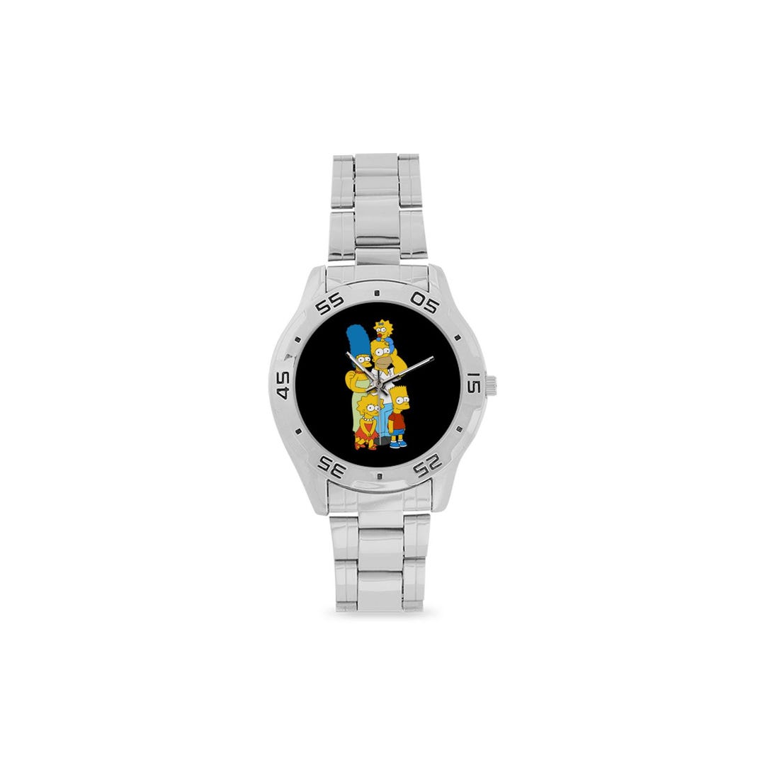 Mens Simpsons Stainless Steel Analog Watch Custom Timepiece Stylish ...