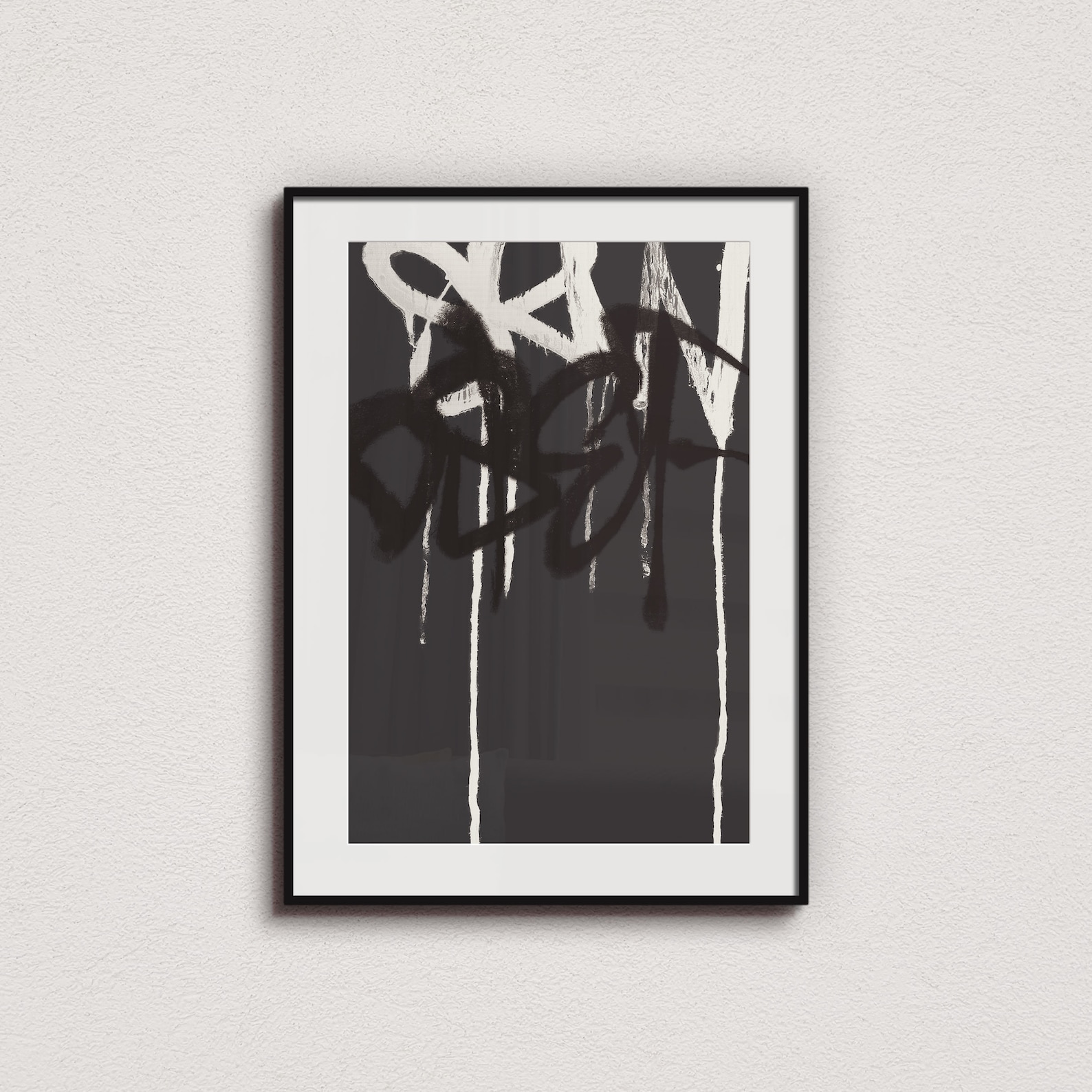 Black and White Graffiti Art Print: Minimalist Urban Wall Decor ...