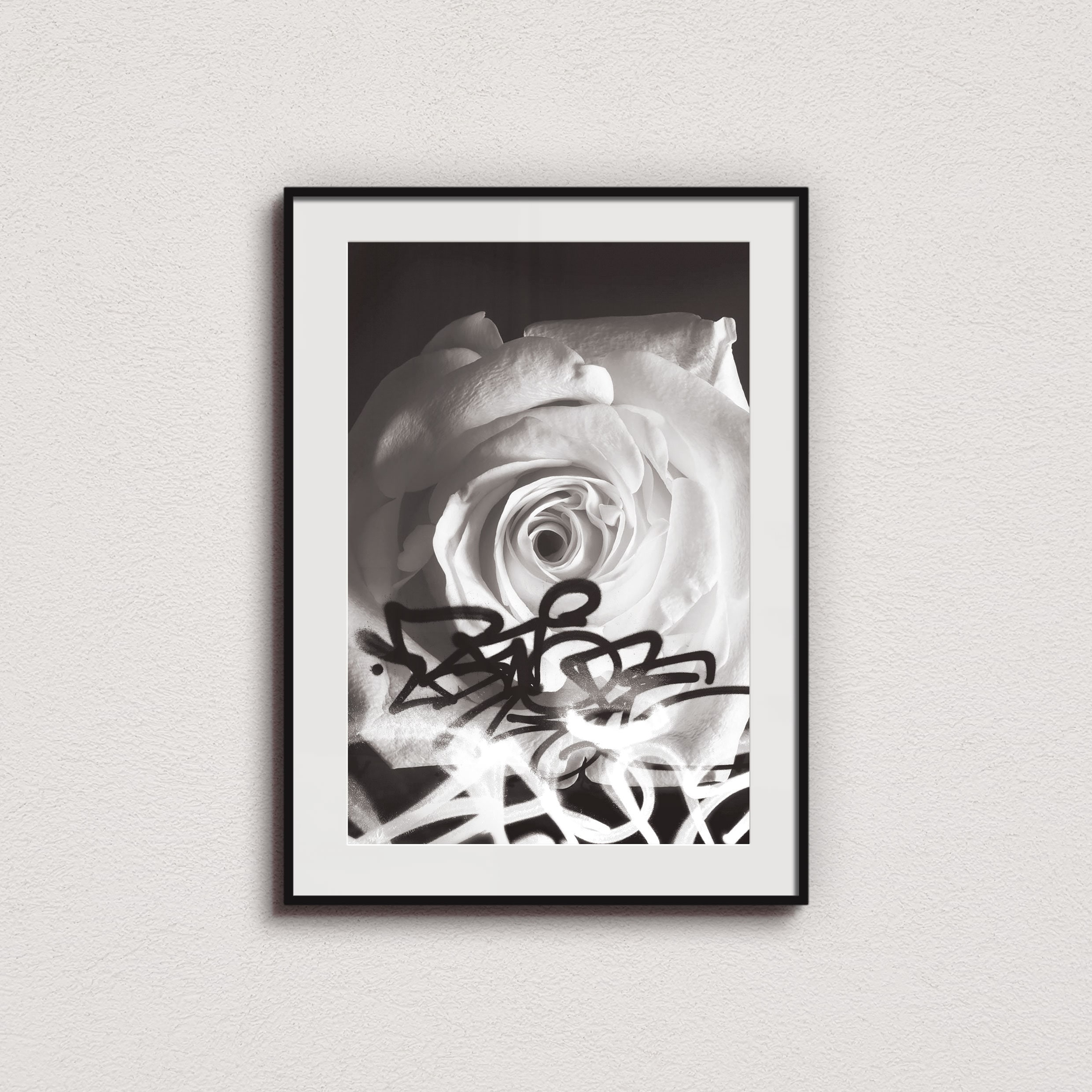 Hypebeast Black and White Flower Art Print, Digital Download, Dark ...