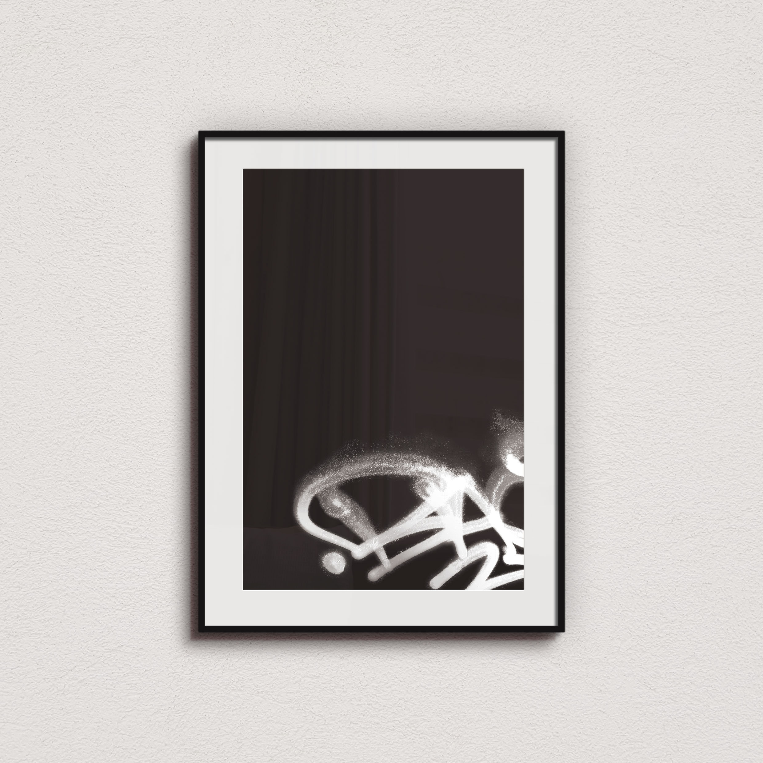 Minimalist Black and White Graffiti Art Print, Urban Home Decor ...