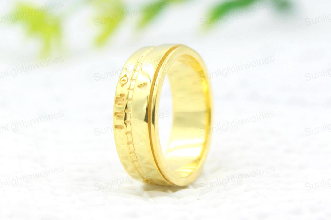 Iruma Kun Inspired Gold Tone Ring: Engraved Demonic Runes, Stainless ...