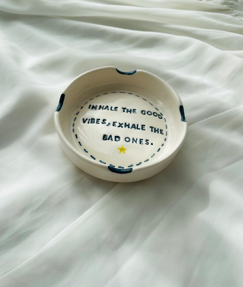 Handmade Ceramic Ashtray, Pottery Cigarette Server, Clay Ashtray ...