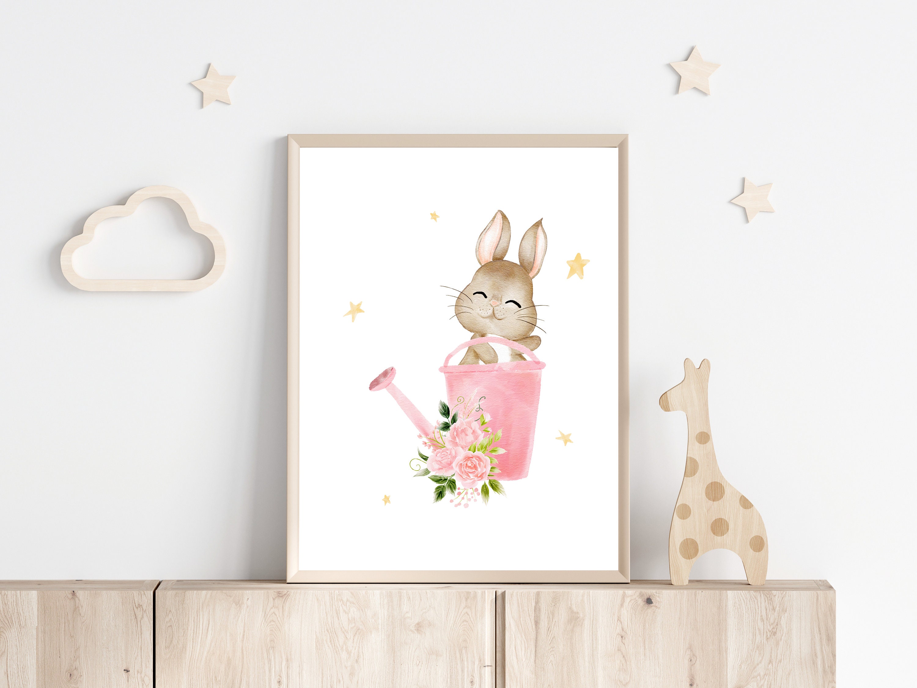 Set of 3 Bunny Rabbit Prints Nursery Decor Nursery Wall - Etsy