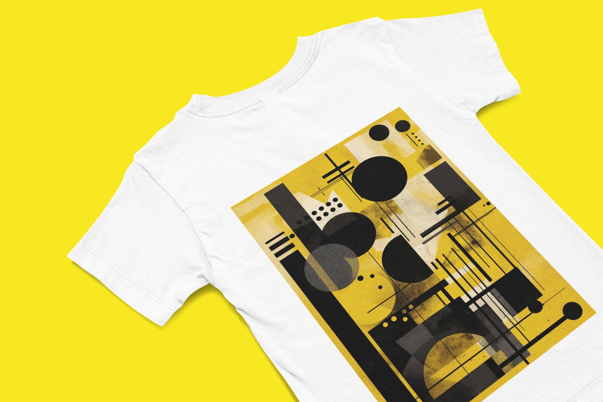 Abstract Shapes T Shirt Neon Yellow and Vantablack Abstract - Etsy Canada