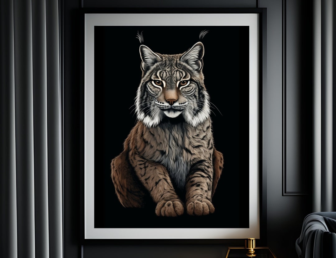 Lynx Art Print, Wild Cat Illustration, Bobcat Art, Wildlife Art, Nature ...