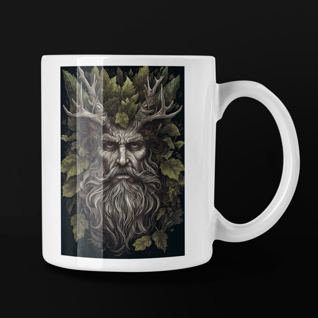 Green Man Mug, Jack in the Green Mug, Wiccan Mug, Coffee Mug, Witchy ...