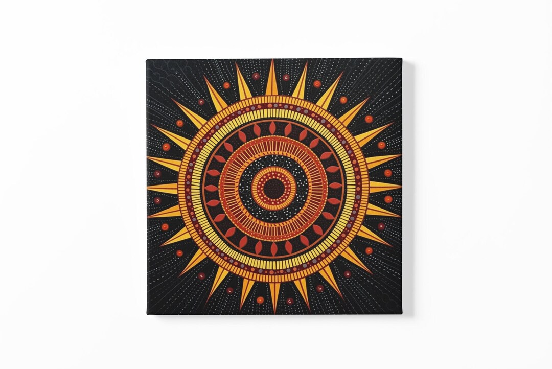 Aboriginal Sun Dot Art Print, Spiritual Illustration, Afrocentric Art ...