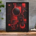 Abstract Neon Red and Black Art Print, Abstract Shapes Art, Unique ...