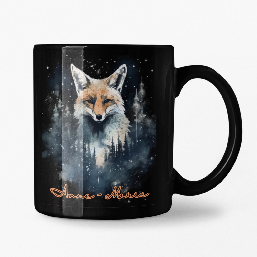 Fox Coffee Mug, Personalised Ceramic Cup, Fox Lover Gift, Girlfriend ...