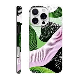 Abstract Green Wavey Modern Art Phone Case With Vibrant Color Trendy ...