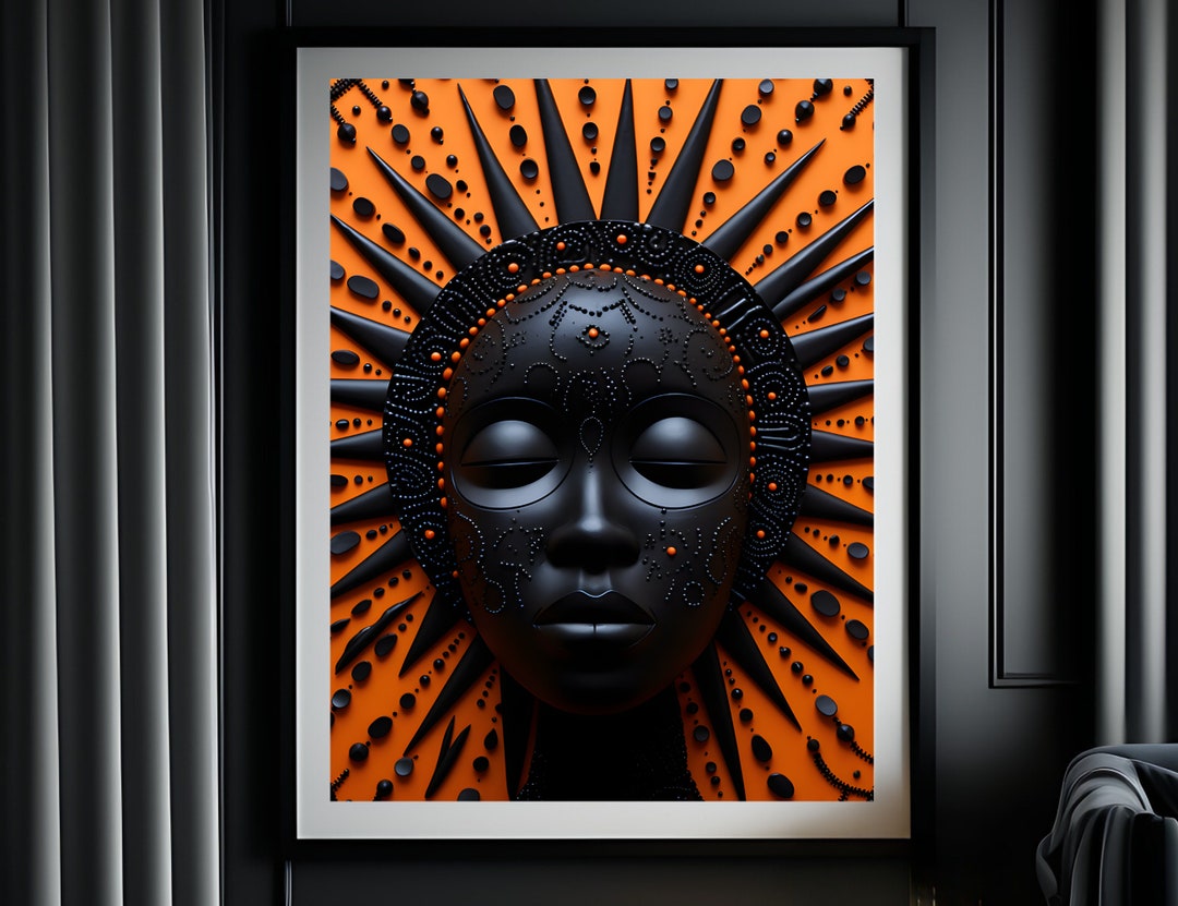 Africa Sun Goddess Art Print, Dot Art, Spiritual Illustration ...