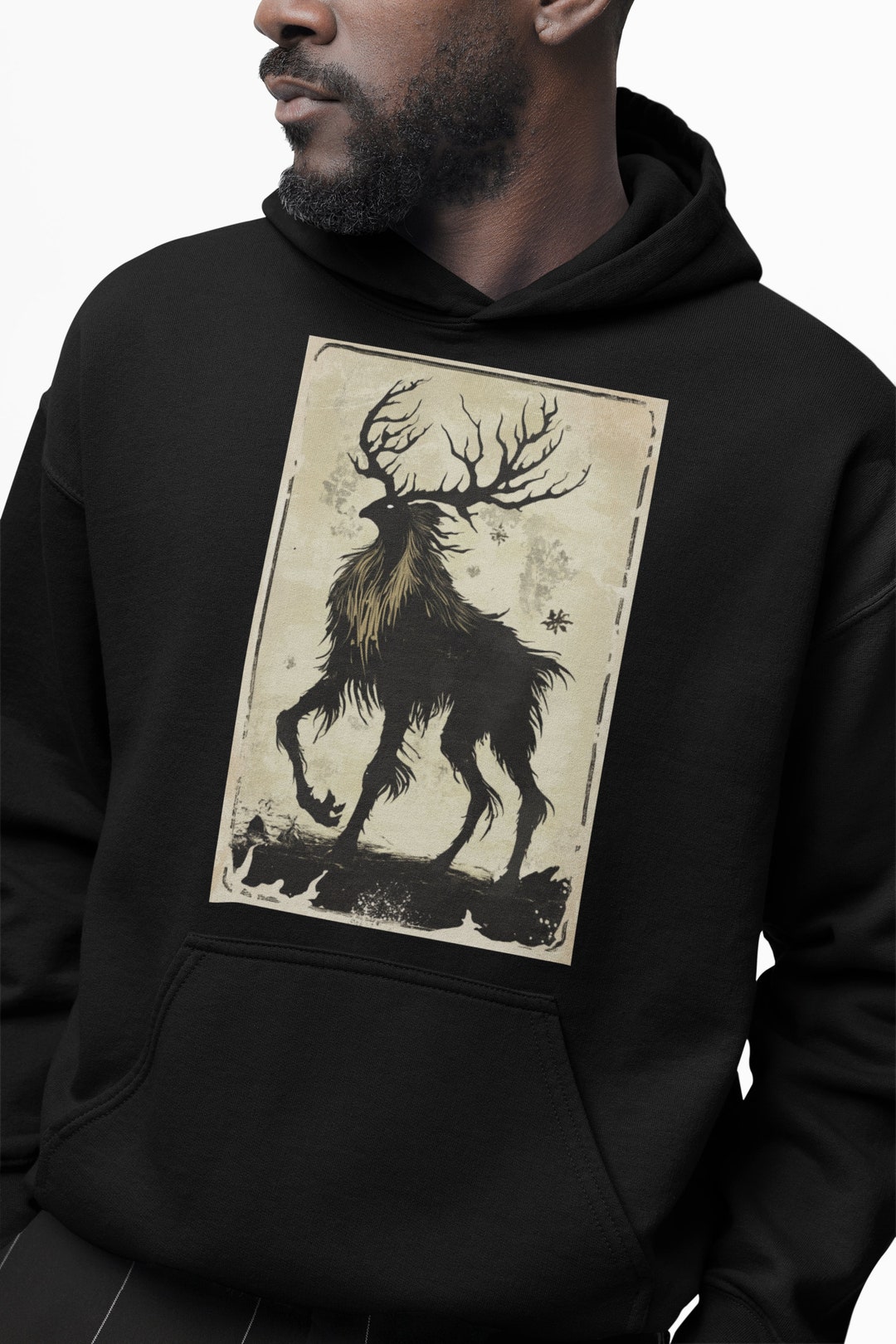 Demon Reindeer Hoodie, Cryptozoology Long Sleeved Shirt, Demon Tee ...