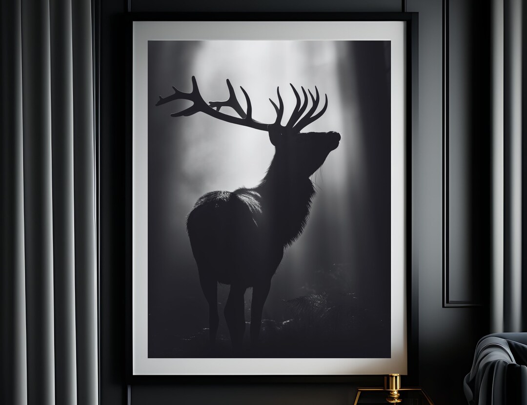 Stag Art Print, Stag Illustration, Wildlife Art, Forestcore Art, Log ...