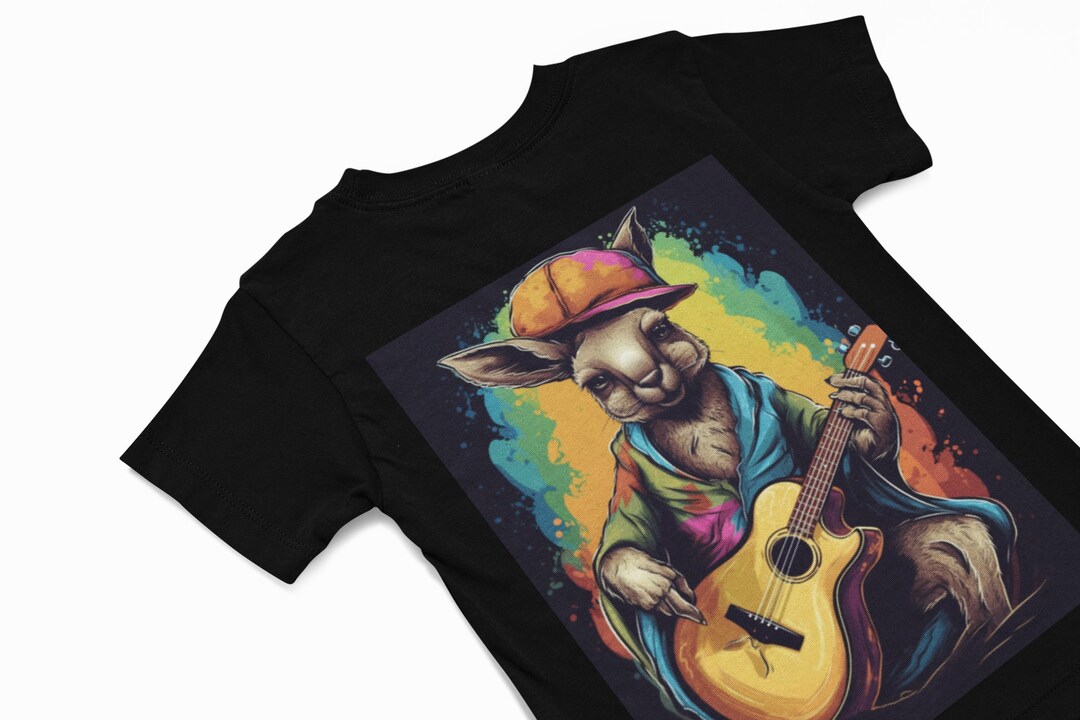 Camiseta canguro Canguro tocando la guitarra Camisetas Camisa gráfica ...