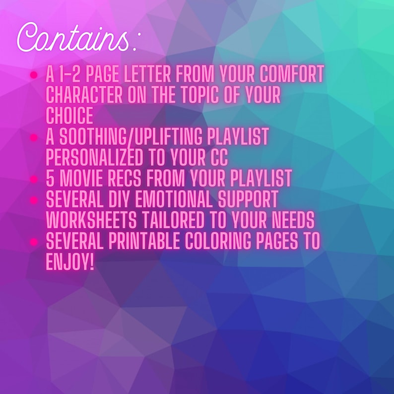 Comfort Character Mental Health Emotional Support Package Digital ...