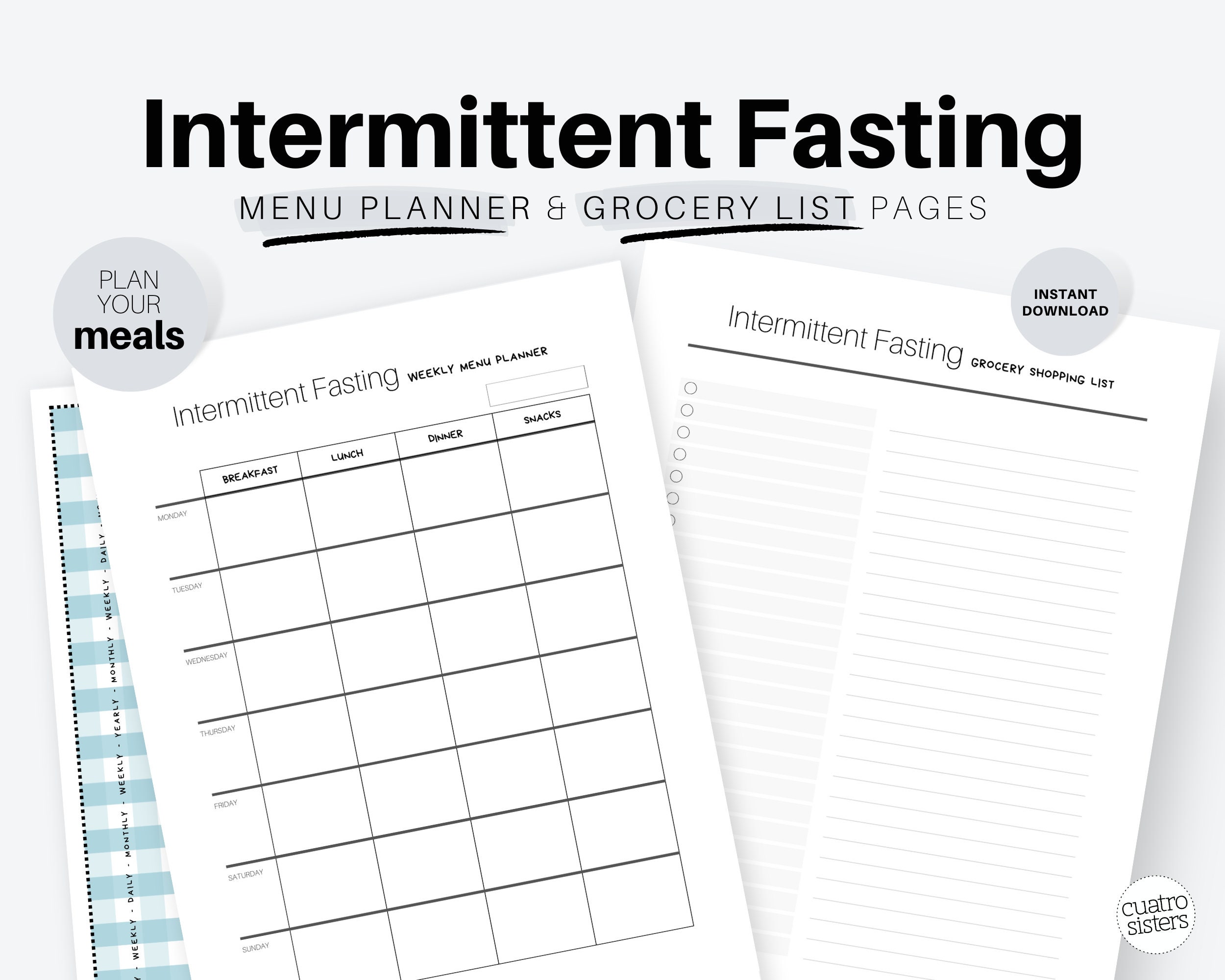 Printable Minimalist Intermittent Fasting Printable Planner & Tracker ...