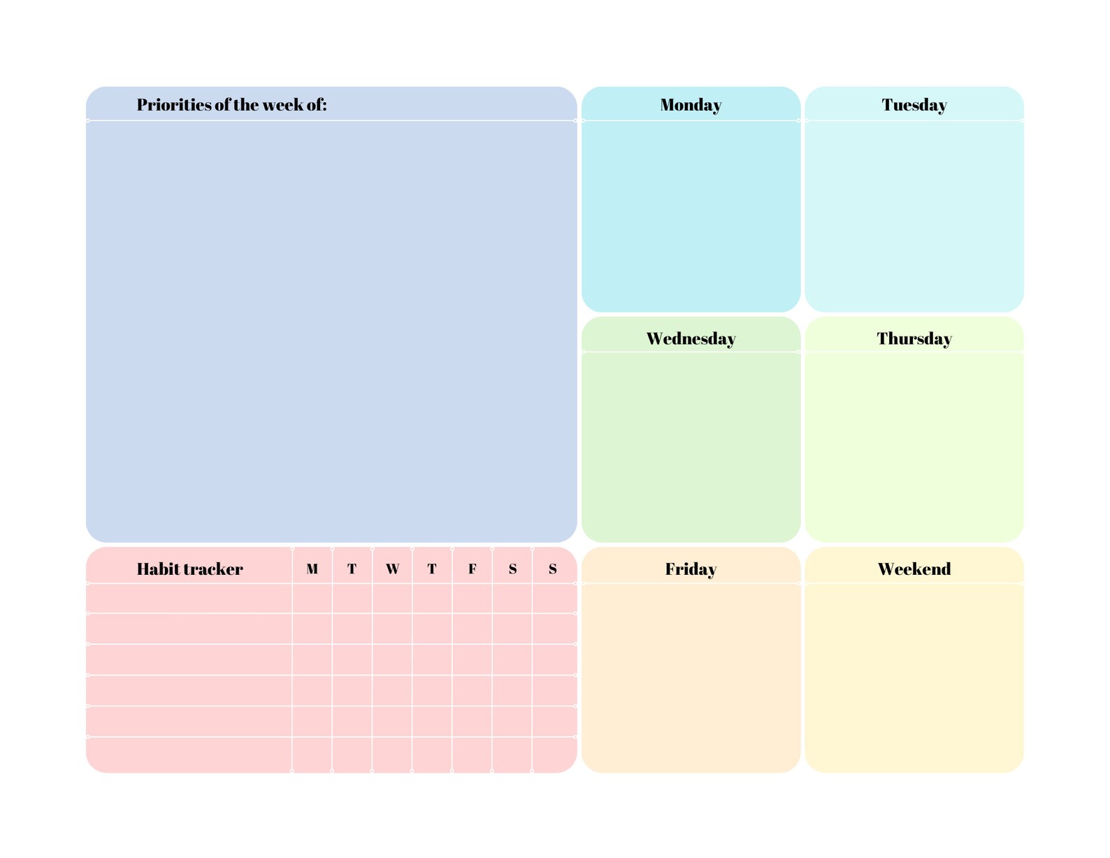 Printable Weekly Planner Pad - Etsy