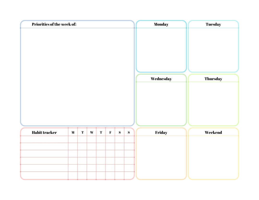 Printable Weekly Planner Pad - Etsy