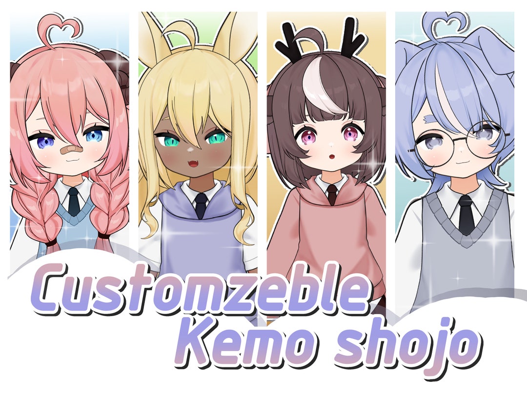 Customizable Kemo Shojo Vtuber Model/includes Animal Ears/includes ...